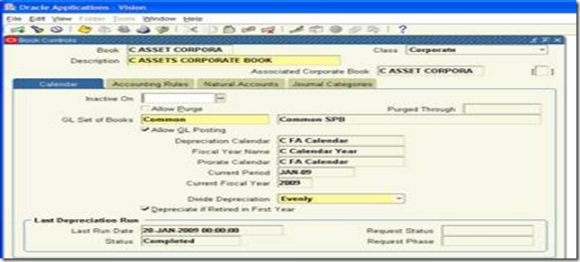 Oracle Applications: End to end configuration of Oracle Fixed Assets module